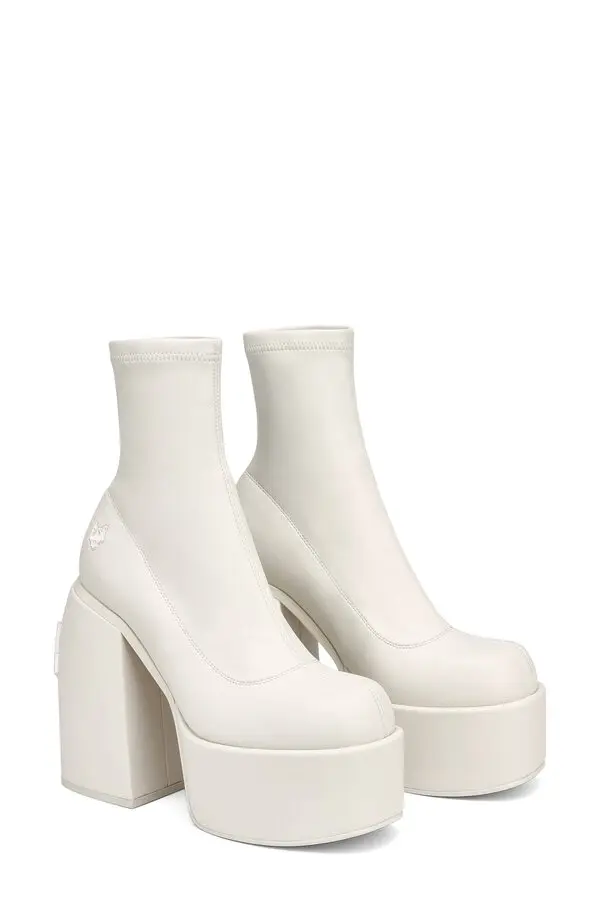 Naked Wolfe Sugar Platform Ankle Boot - Chalk Stretch | Editorialist